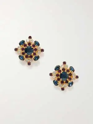 JENNIFER BEHR Gold-plated Crystal Stud Earrings