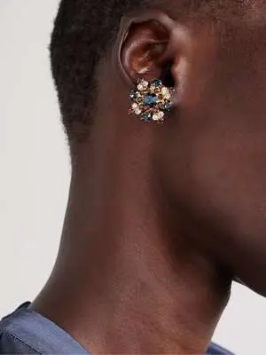 JENNIFER BEHR Gold-plated Crystal Stud Earrings
