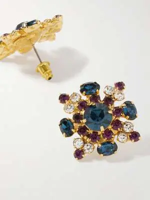 JENNIFER BEHR Gold-plated Crystal Stud Earrings