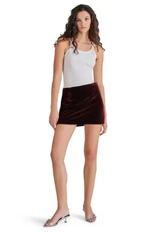 Steve Madden Cindi Velvet Skort - Wine