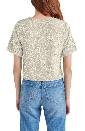 Steve Madden Cressa Sequin T-shirt - Ivory
