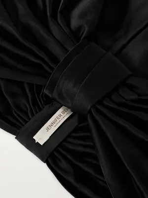 JENNIFER BEHR Sasha Gathered Duchesse-satin Hair Wrap - Black