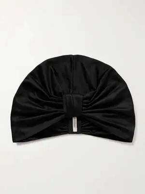 JENNIFER BEHR Sasha Gathered Duchesse-satin Hair Wrap - Black