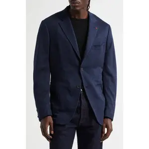 Isaia Capri Wool Sport Coat - Dark Blue