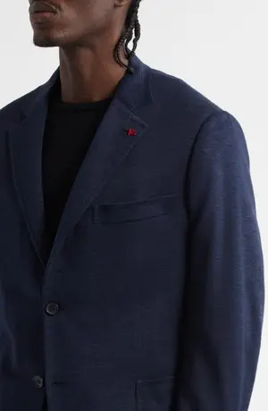 Isaia Capri Wool Sport Coat - Dark Blue