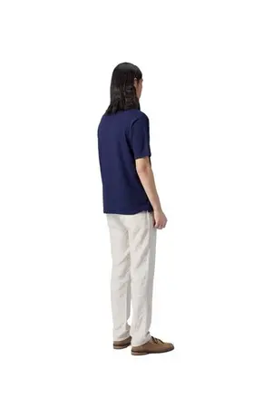 Gobi Cashmere Cotton Silk Cashmere Blend Polo Shirt - Navy