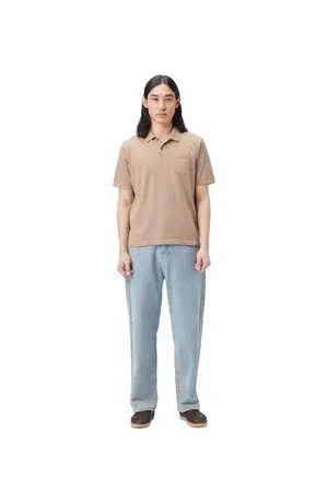 Gobi Cashmere Cotton Silk Cashmere Blend Polo Shirt - Timber Wolf