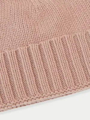 Gobi Cashmere Cashmere Rib Knit Beanie - Adobe Rose