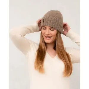 Gobi Cashmere Cashmere Rib Knit Beanie Taupe