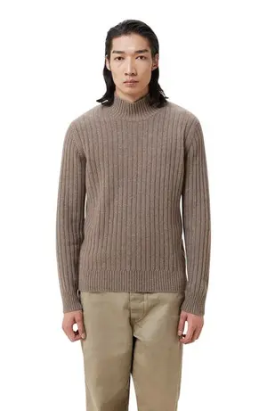 Gobi Cashmere Textured Knit Cashmere High-neck Sweater