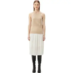 Gobi Cashmere Ajour" Knit Top - Beige