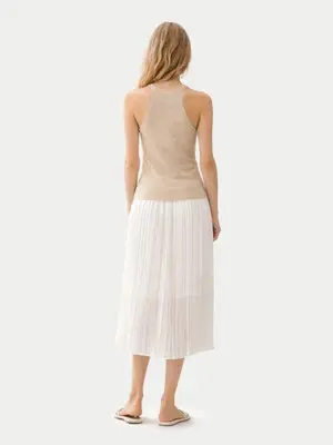 Gobi Cashmere Ajour" Knit Top - Beige