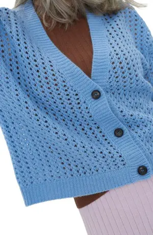 Gobi Cashmere Ajour Knit Cashmere Cardigan