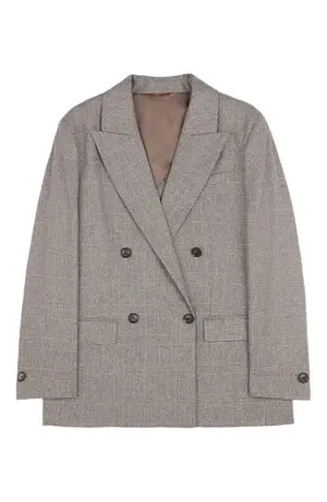 GOBI MONGOLIAN CASHMERE Double-breasted Cashmere Blazer - Warm Grey
