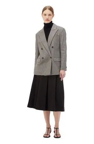 Gobi Cashmere Double-breasted Cashmere Blazer - Warm Grey