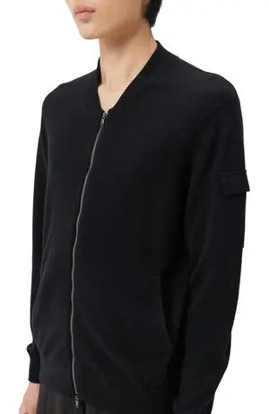 GOBI MONGOLIAN CASHMERE Cashmere Bomber Jacket - Black