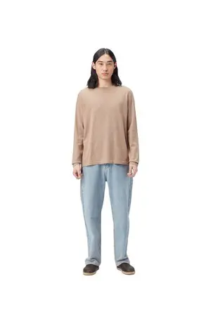 Gobi Cashmere Cotton, Silk And Cashmere Blend Crewneck Sweater - Timber Wolf