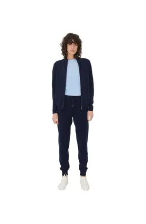 GOBI MONGOLIAN CASHMERE Cuffed Cashmere Jogger - Navy