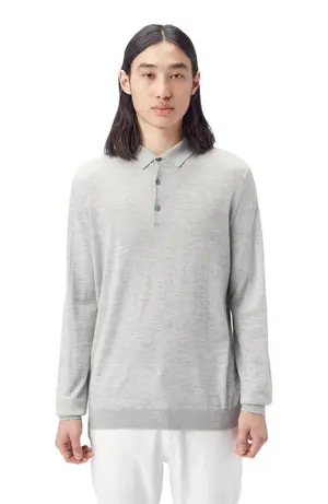 GOBI MONGOLIAN CASHMERE Cashmere Silk Polo Light Grey