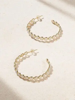 Jia Jia 14-karat Gold Opal Hoop Earrings - White