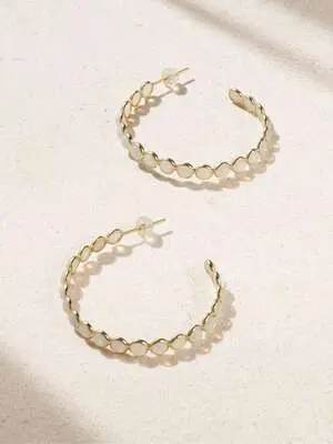 Jia Jia 14-karat Gold Opal Hoop Earrings