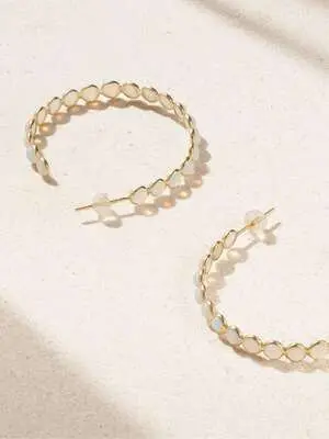 Jia Jia 14-karat Gold Opal Hoop Earrings