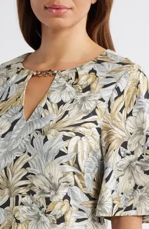 Tommy Bahama Darcy Floral Print Flutter Sleeve Dress