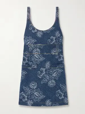 Etro Denim-jacquard Mini Dress
