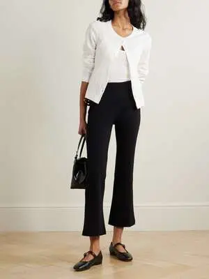 LESET Rio Cropped Flared Pants - Black
