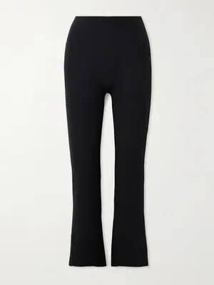 LESET Rio Cropped Flared Pants - Black