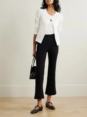 LESET Rio Cropped Flared Pants - Black