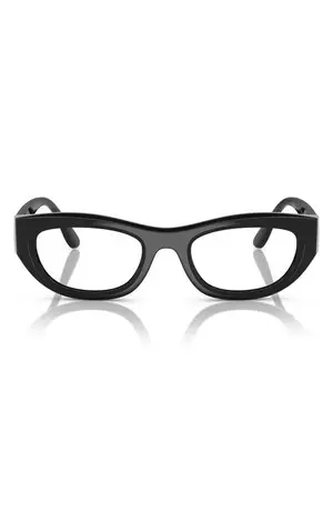 VOGUE 49mm Oval Eyeglasses - Black