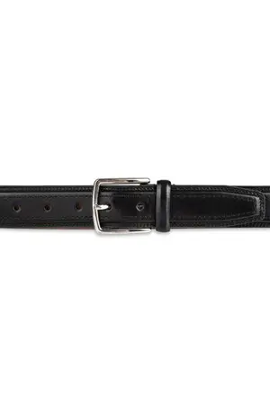 Cole Haan Stitched Leather Belt - Black