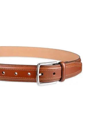 Cole Haan Stitched Leather Belt - Tan