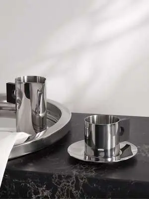 LOUISE ROE Sophia Roe S. R. Collection Stainless Steel Cup And Saucer Set