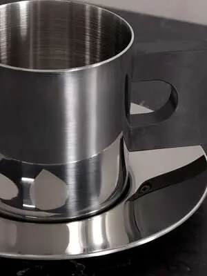 LOUISE ROE Sophia Roe S. R. Collection Stainless Steel Cup And Saucer Set