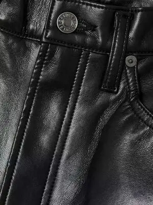 AGOLDE 90s Pinch Waist Long Recycled Leather-blend Straight-leg Pants