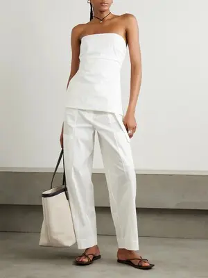 ST. AGNI Utility Belted Cotton-blend Pants