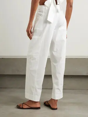 ST. AGNI Utility Belted Cotton-blend Pants