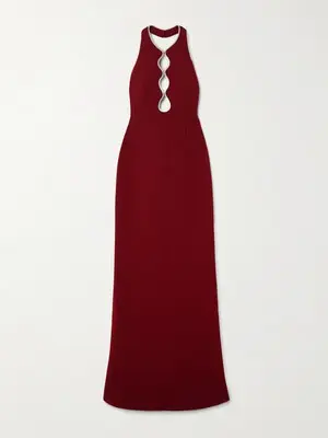 Rebecca Vallance Akari Crystal-embellished Gown - Burgundy