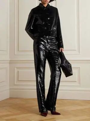 Veronica De Piante Ines Cropped Sequined Jacket - Black