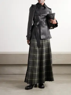 Burberry Studded Belted Leather Jacket
