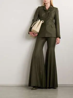 SALON 1884 Leon Wool And Cashmere-blend Flared Pants