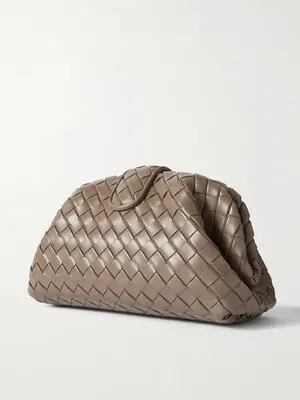 Bottega Veneta Lauren 1980 Small Intrecciato Leather Clutch - Brown
