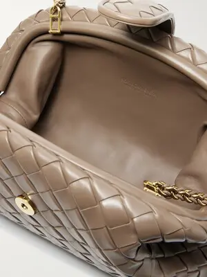 Bottega Veneta Lauren 1980 Small Intrecciato Leather Clutch - Brown