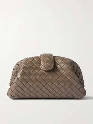 Bottega Veneta Lauren 1980 Small Intrecciato Leather Clutch - Brown