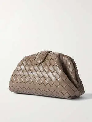 Bottega Veneta Lauren 1980 Small Intrecciato Leather Clutch - Brown