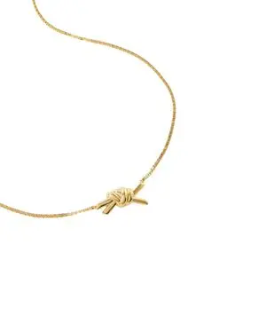Bottega Veneta Plated Knot Pendant Necklace - Gold