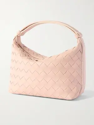Bottega Veneta Wallace Mini Intrecciato Leather Shoulder Bag - Pink
