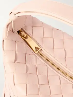 Bottega Veneta Wallace Mini Intrecciato Leather Shoulder Bag - Pink